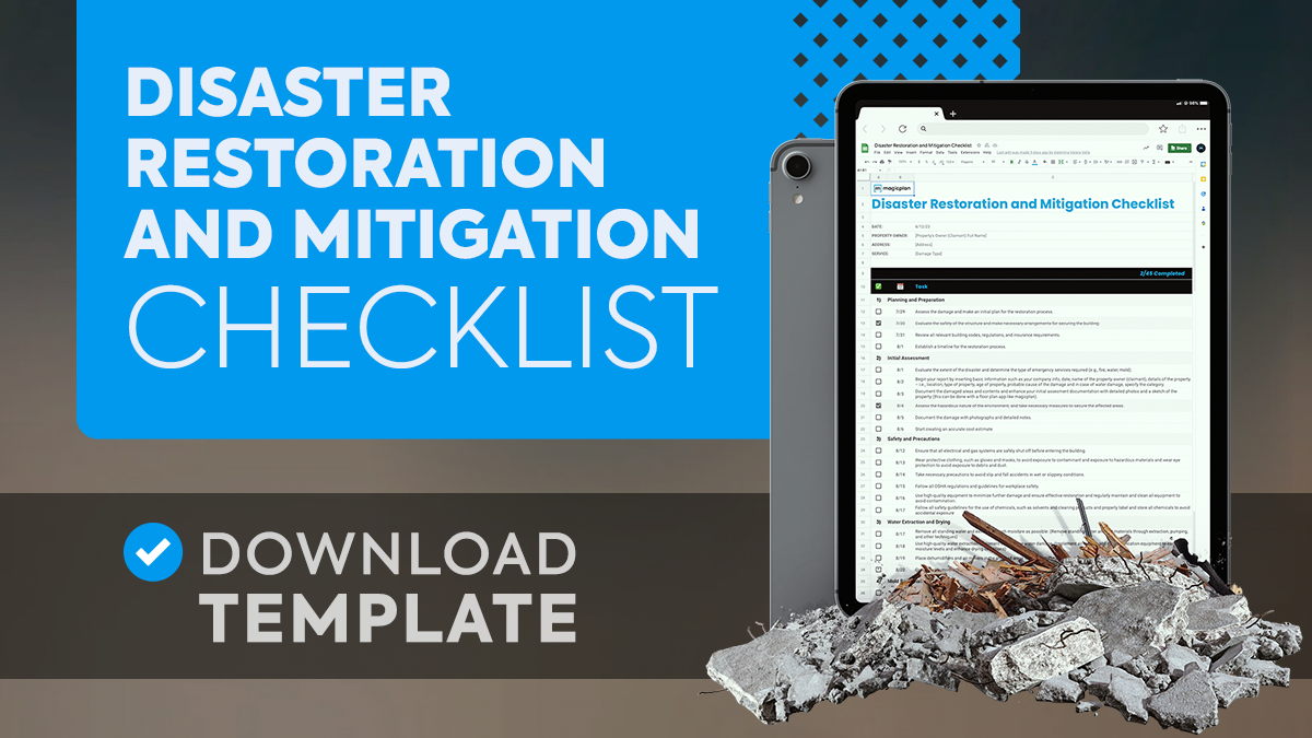 Disaster Restoration and Mitigation Checklist (FREE DOWNLOAD)